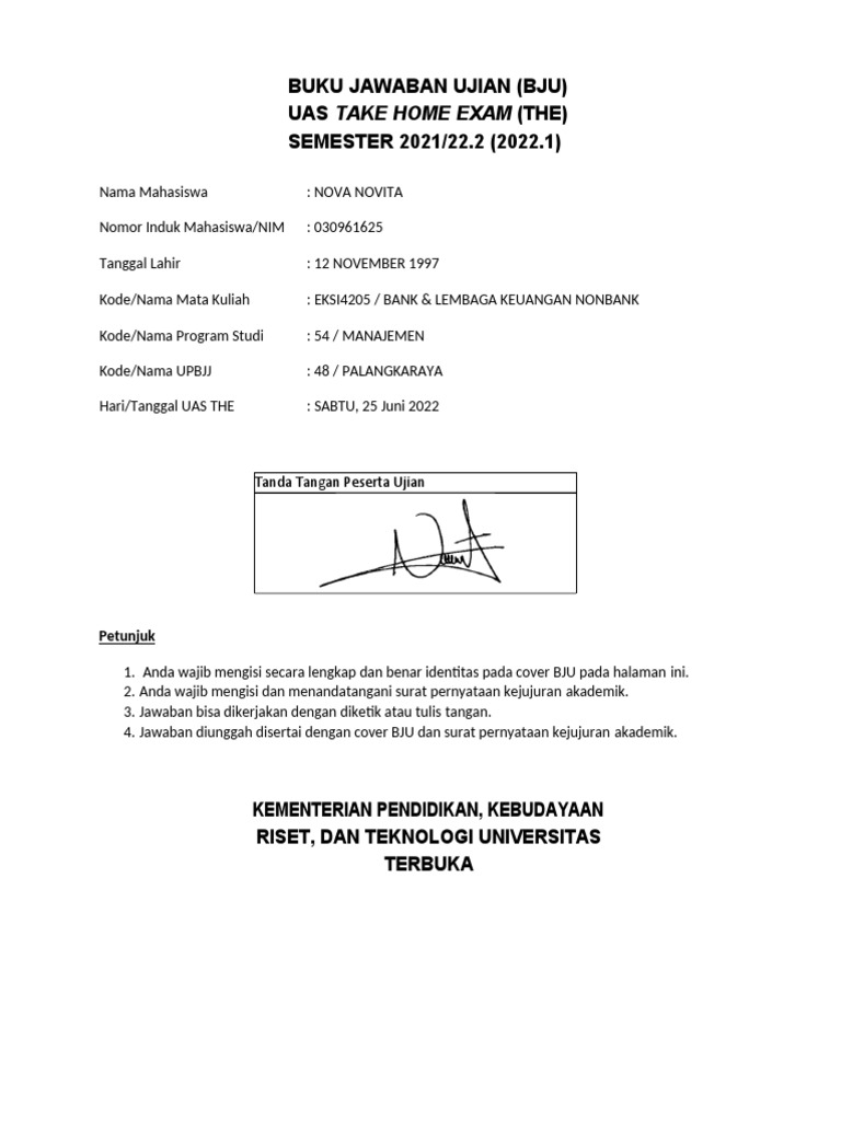 Eksi4205 Bank & Lembaga Keuangan Non Bank | PDF