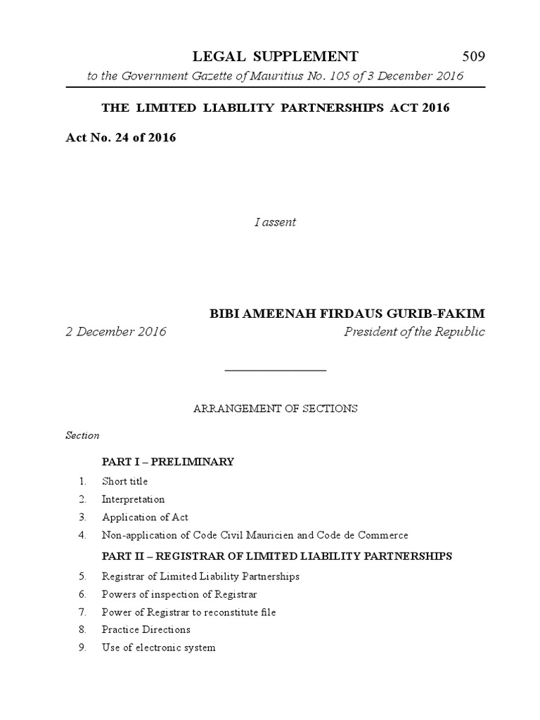 Limited Liability Partnerships Act Agreement Template | PDF ...