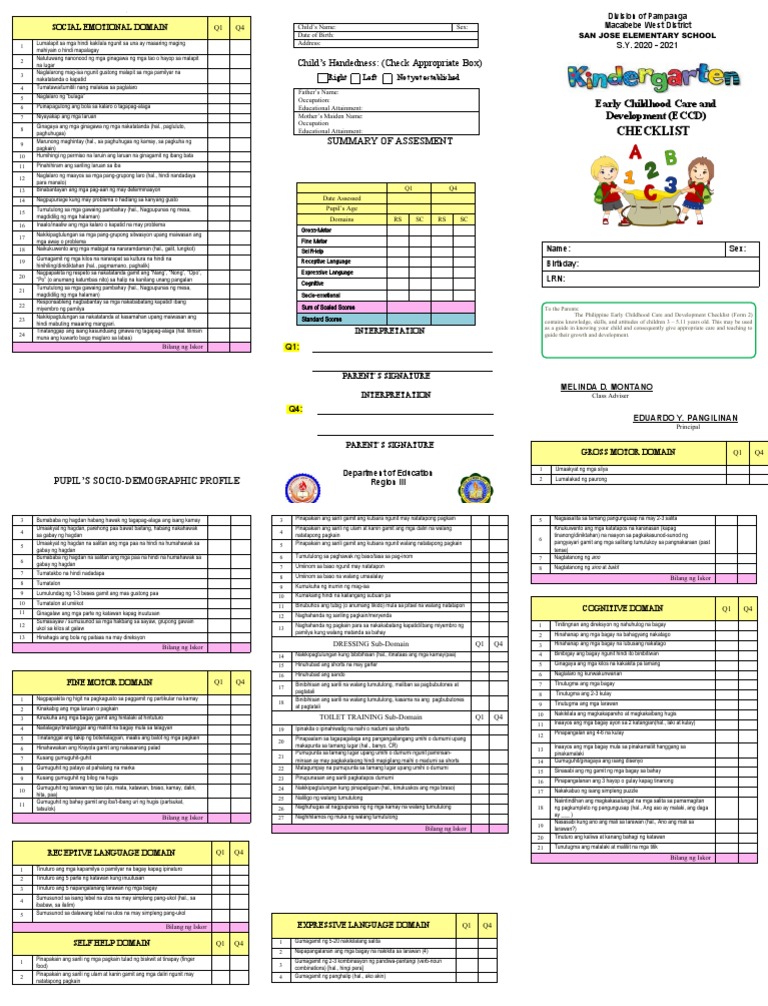 San Jose Es Eccd Checklist Card Tag | PDF