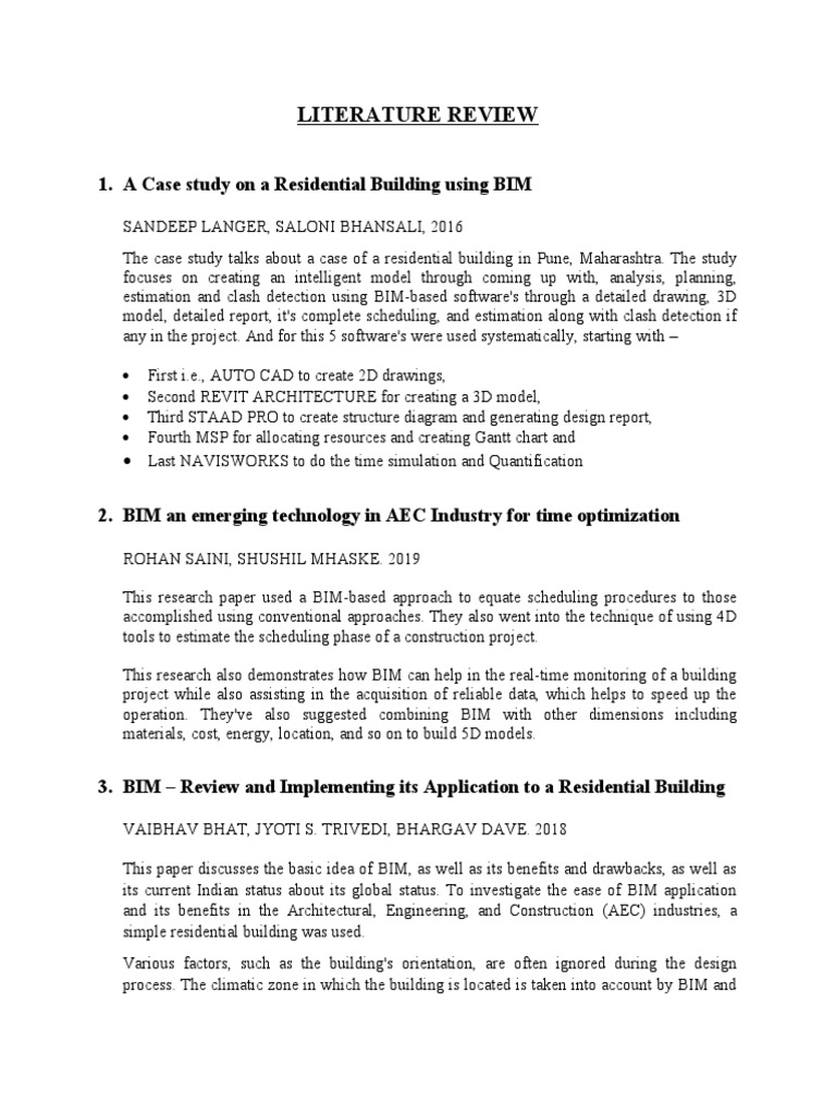 Final Literature Review | PDF | Building Information Modeling ...