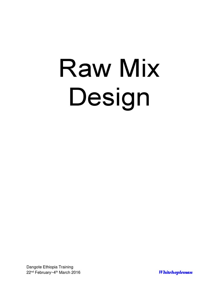 Raw Mix Design for Cement Production | PDF | Cement | Nature