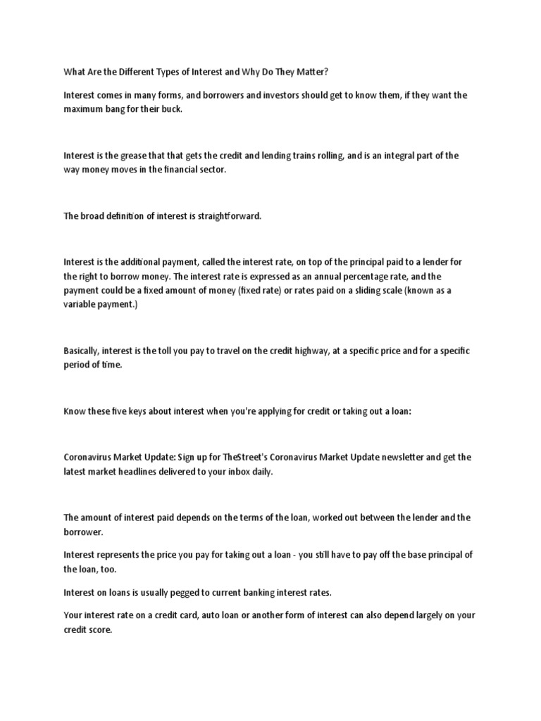 What Are The Different Types of Interest and Why Do They Matter | PDF ...