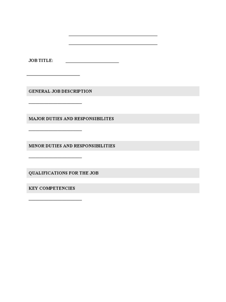 Job Description Template | PDF