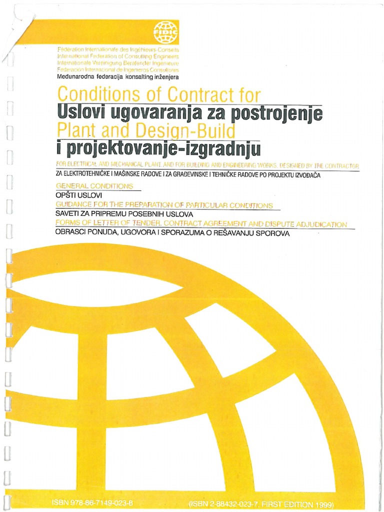 FIDIC Yellow Book 1999 | PDF
