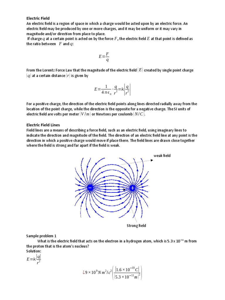 Electric Field | PDF | Electric Field | Electric Charge