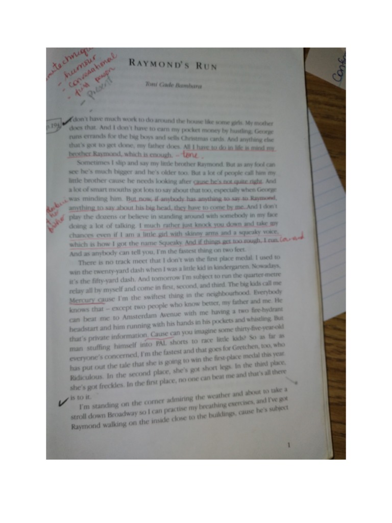 Raymond's Run - Story | PDF