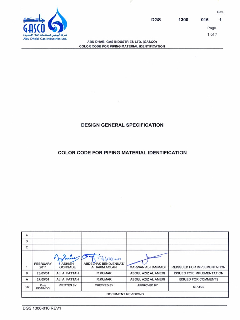 Color Code For Piping Material Identification | PDF | Pipe (Fluid ...