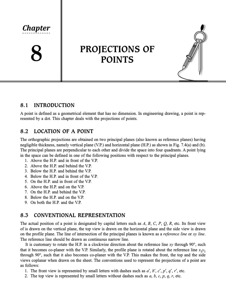 Unit-II Projection of Points | PDF | Plane (Geometry) | Cartesian ...