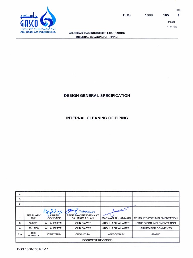 Internal Cleaning of Piping | PDF | Steam | Specification (Technical ...