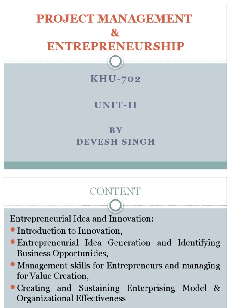 PME UNIT-2 PPT Final | PDF | Entrepreneurship | Innovation