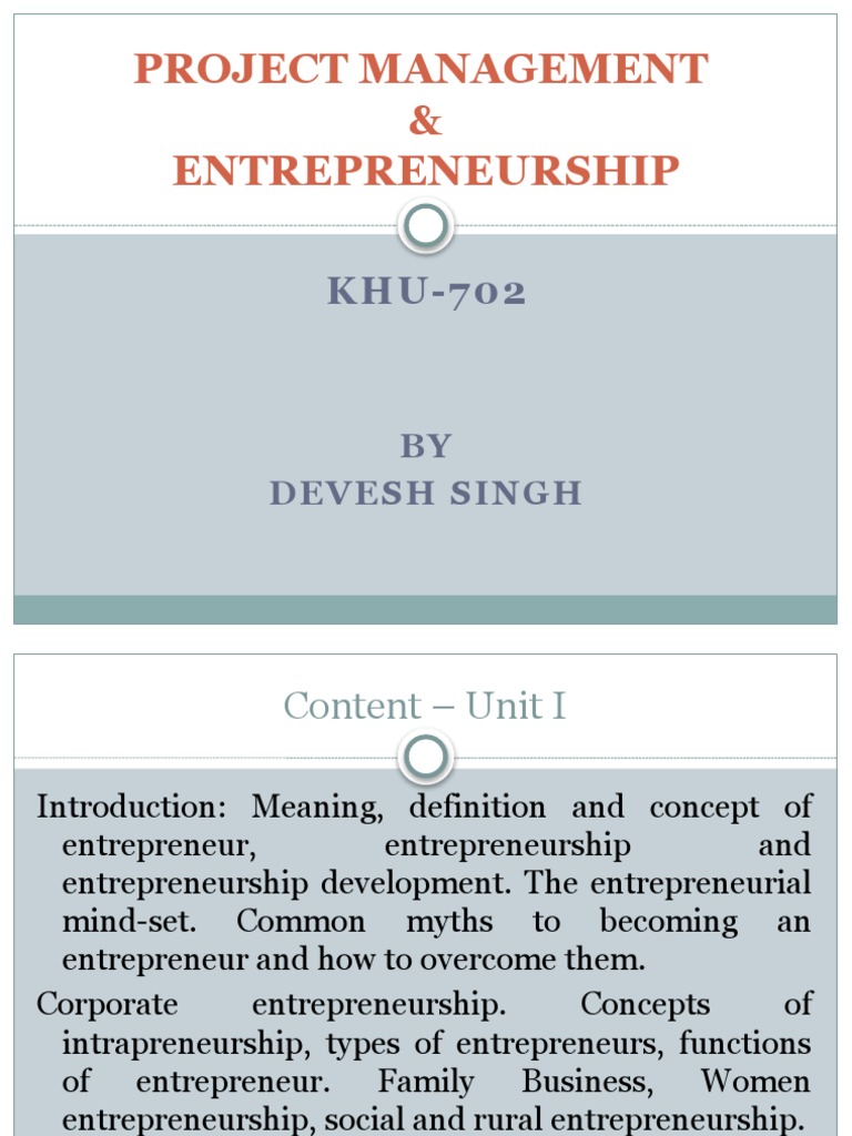 PME UNIT-1 PPT Ver 2 | PDF | Entrepreneurship | Innovation