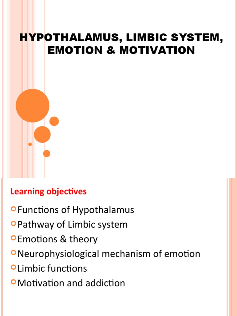 Hypothalamus, Limbic System, Emotion & Motivation | PDF | Limbic System ...