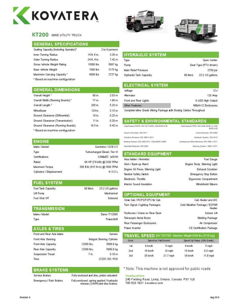 KOVATERA-Datasheet-KT200 (Rev 3 Nov 2020) | PDF | Truck | Automotive ...