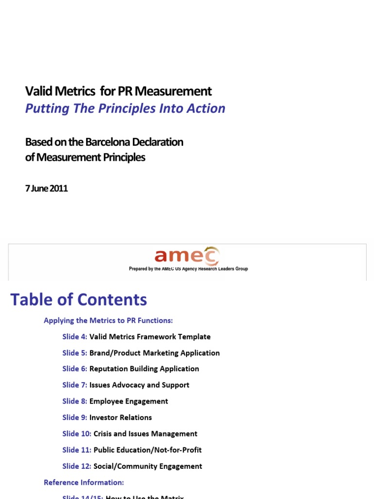 Valid Metrics For PR Measurement Putting The Principles Into Action ...