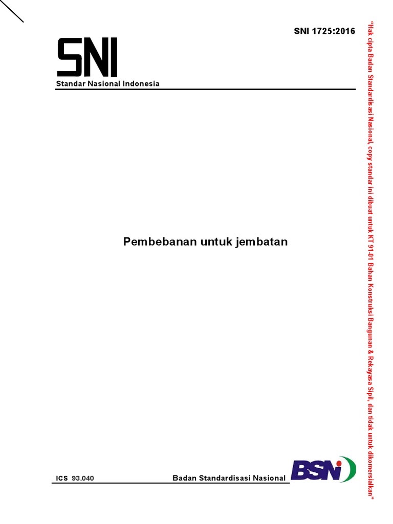 Sni 1725-2016 | PDF