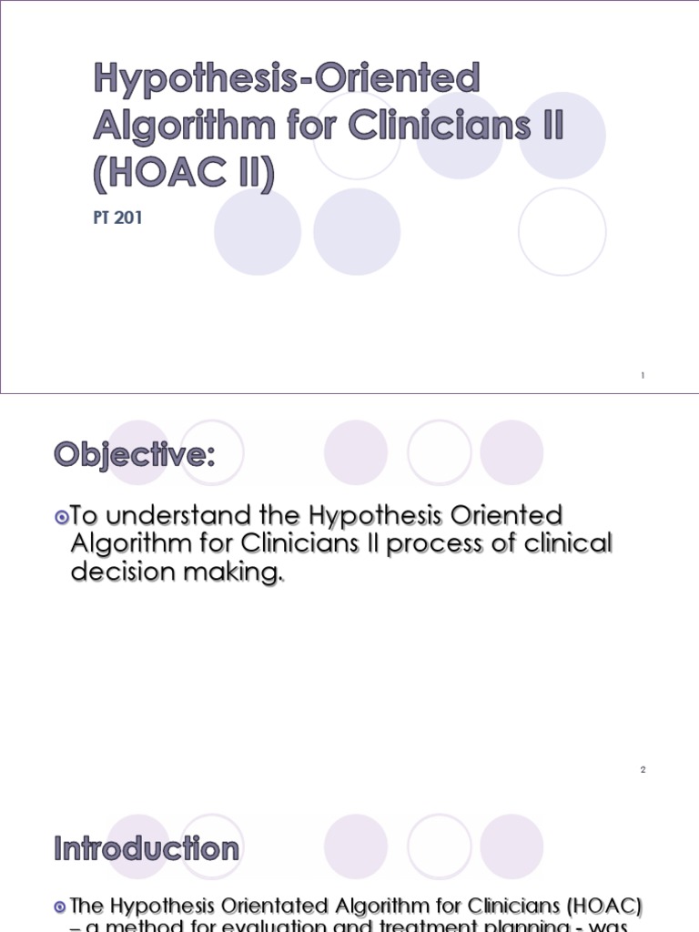 HOAC II: Clinical Decision-Making Guide | PDF | Physical Therapy ...