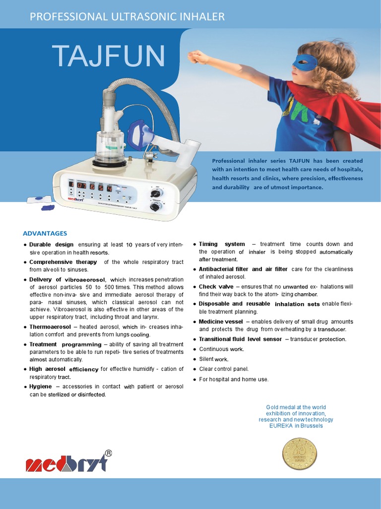 Brochure MEDBRYT Ultrasonic Inhaler TajFUN 1 MU 1 | PDF | Aerosol ...