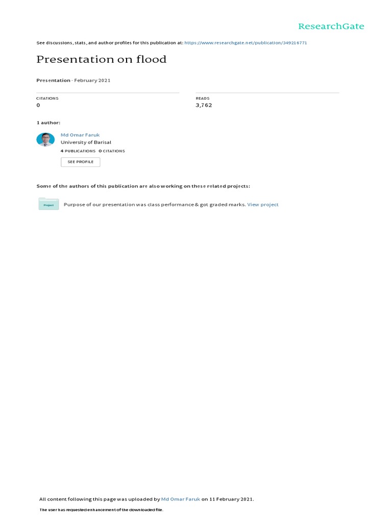 Presentation On Flood | PDF | Flood | River