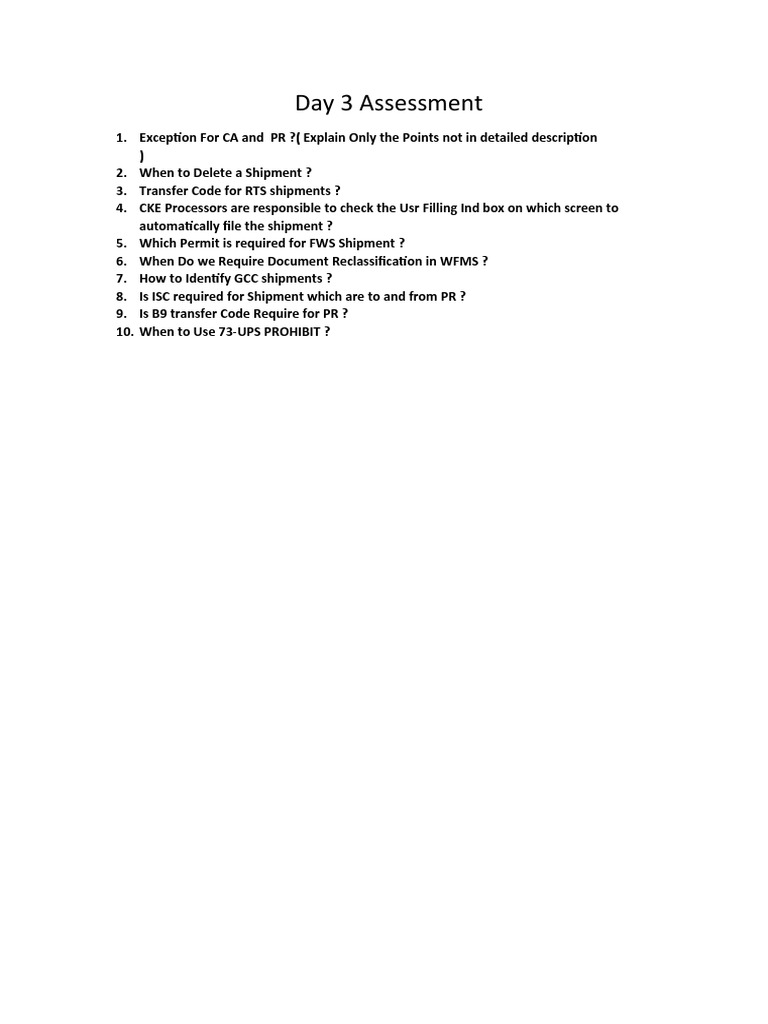 Day 3 Assessment | PDF