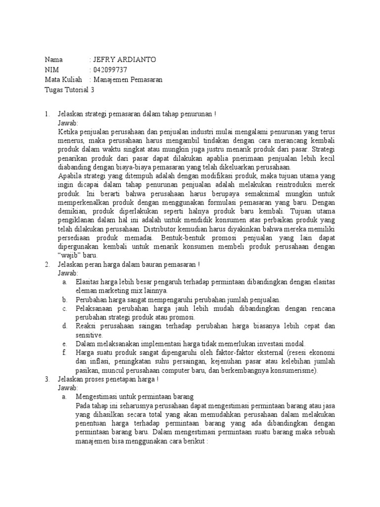 TTM 3 - Manajemen Pemasaran | PDF | Bisnis