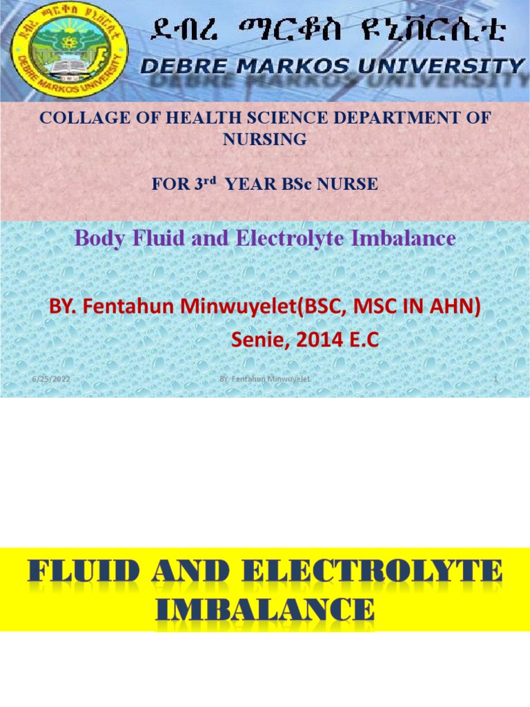Fluid and Electrolyte Imbalance | PDF | Creatinine | Electrolyte
