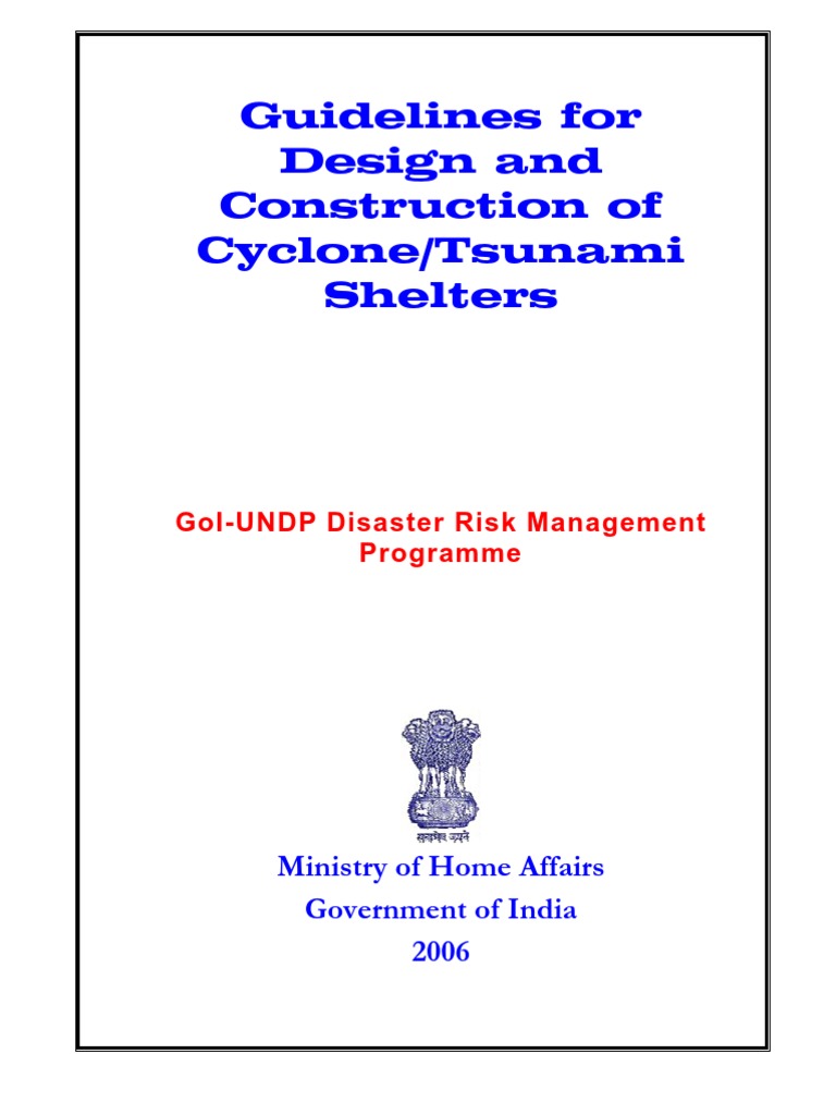 Guidelines For Design and Construction of Cyclone/Tsunami Shelters ...