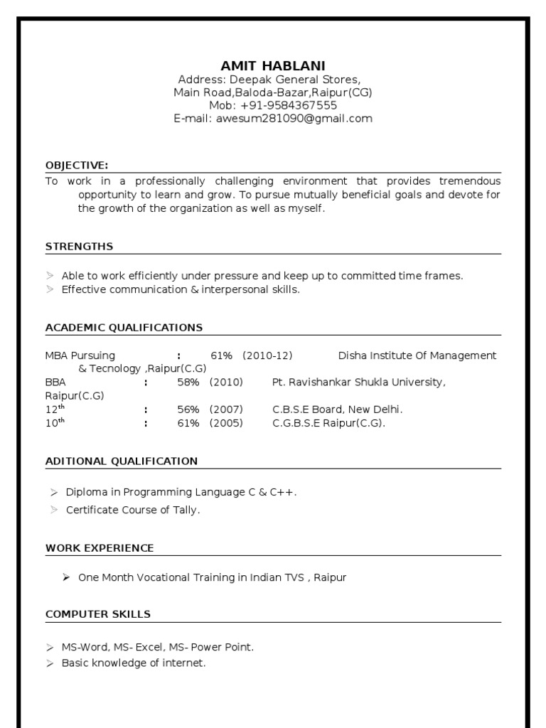 Amit CV | PDF