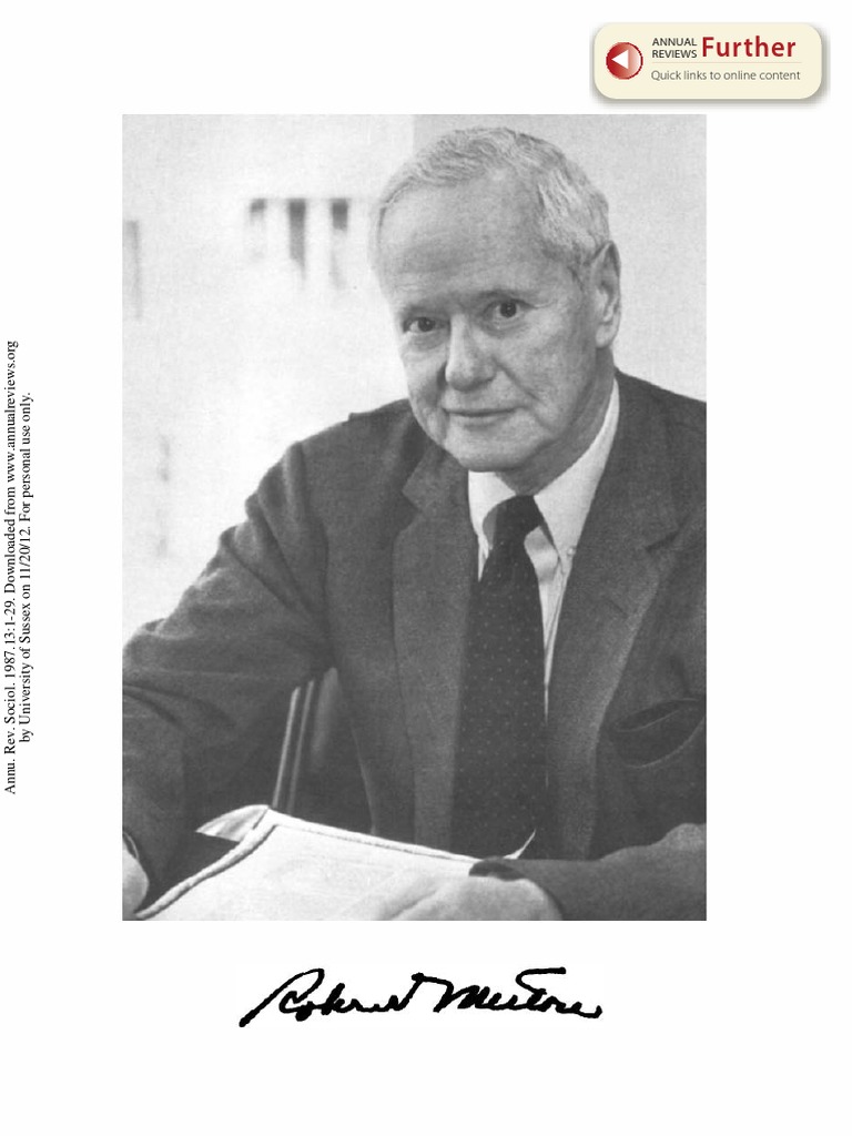 Robert Merton Three Fragments From A Sociologist S Notebooks ...