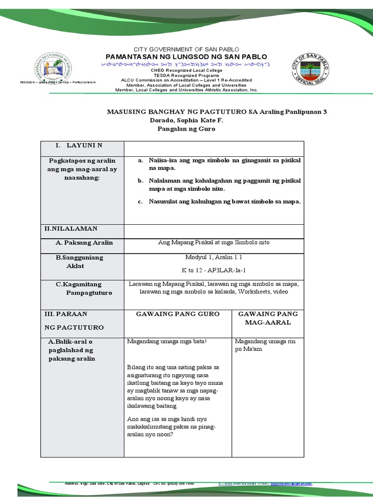Lesson Plan (Araling Panlipunan) | PDF