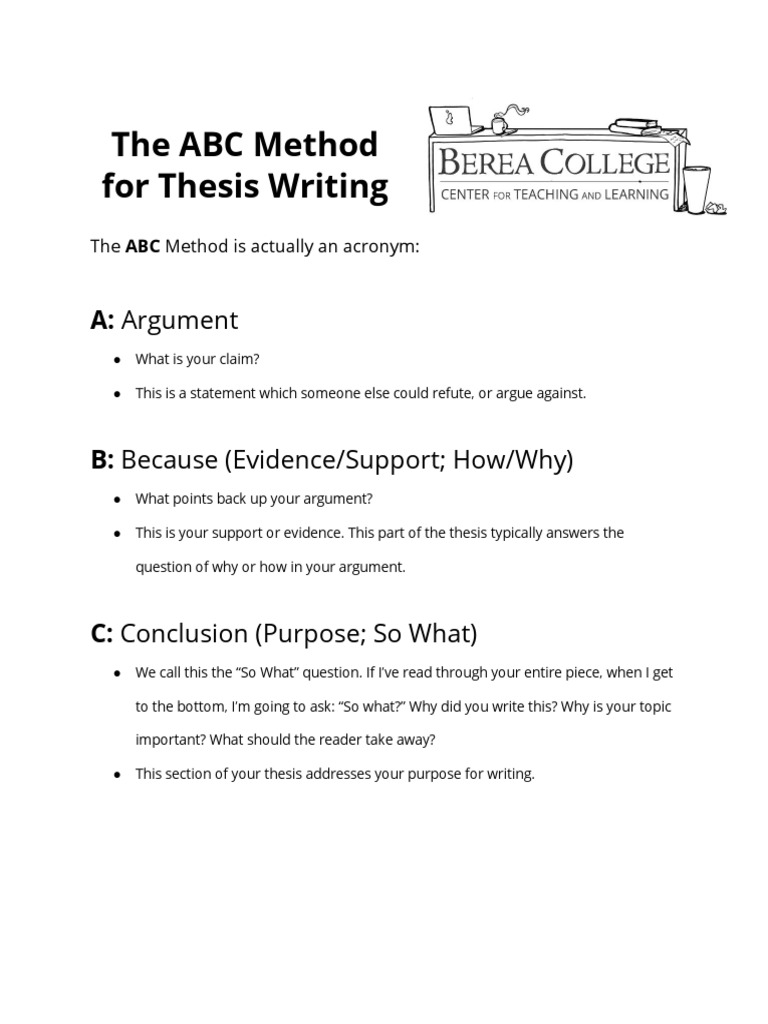 0 The-ABC-Method-for-Thesis-Writing-1 | PDF | Argument | Question