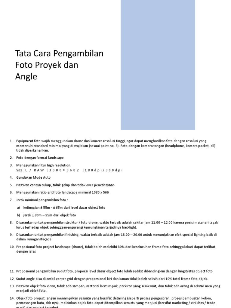 Panduan Foto Proyek dengan Drone | PDF