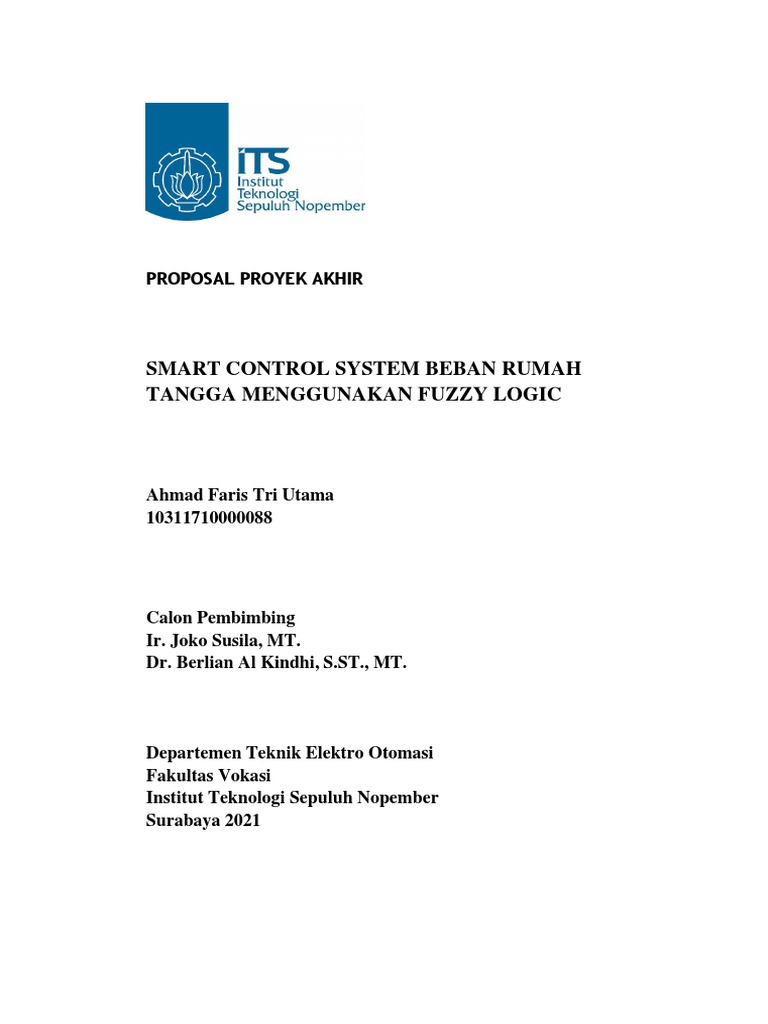 Proposal - Ahmad Faris Tri Utama - Smart Control System Beban Rumah Tangga Menggunakan Metode ...