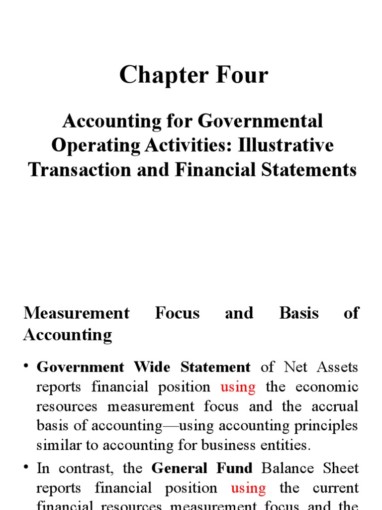 Chapter Four: Accounting For Governmental Operating Activities ...