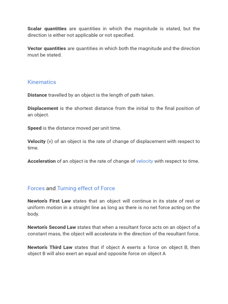 Pure Physics Definitions o Level | PDF | Force | Electromagnetic Induction