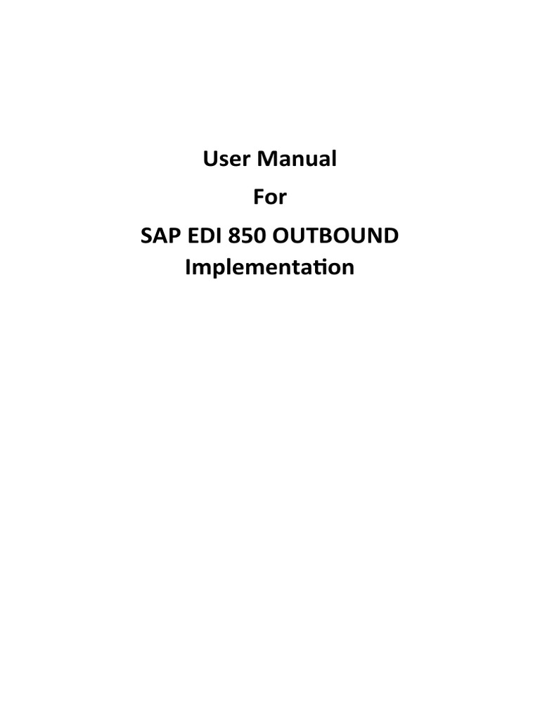 SAP EDI 850 Outbound Implementation | PDF | Electronic Data Interchange ...
