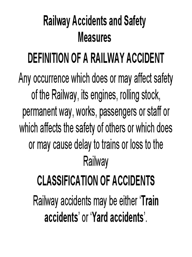 P - Railway Accidents and Safety Measures | PDF | Safety | Train
