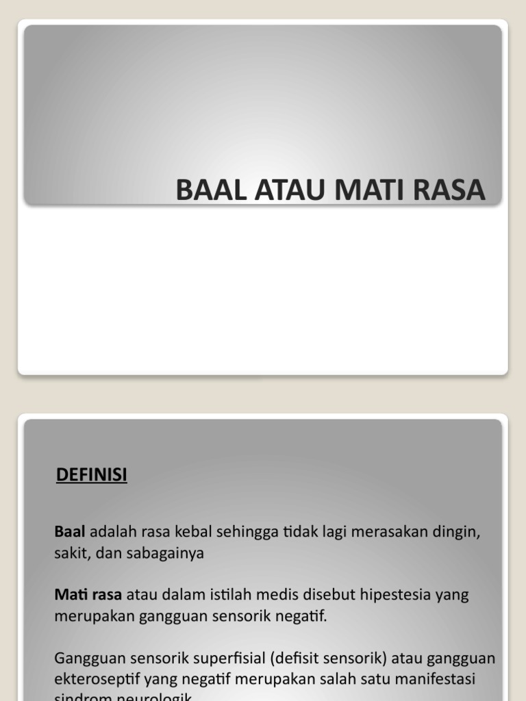 Baal Atau Mati Rasa | PDF