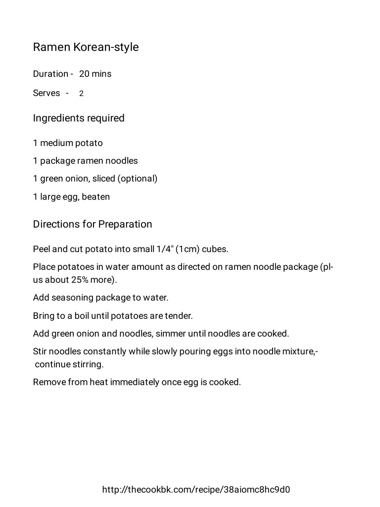 Ramen Korean Style | PDF | Wellness