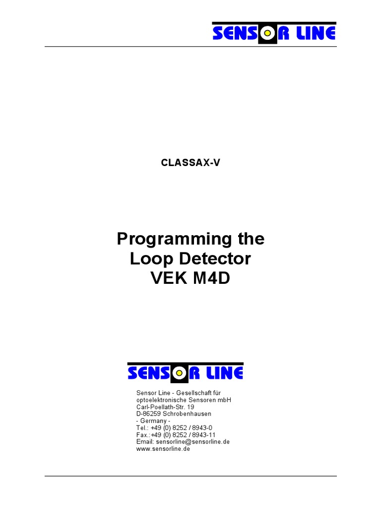 Programming The Loop Detector Vek M4D: Classax-V | PDF | Computer Science | Computing