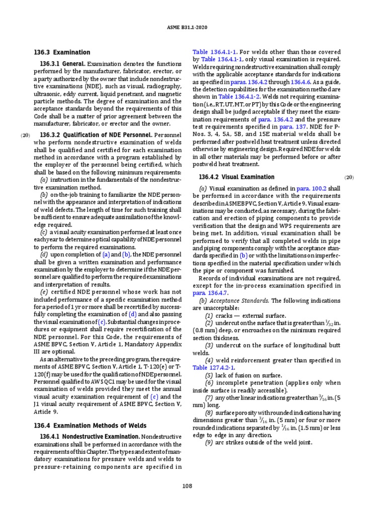 Asme B 31.1 | PDF | Nondestructive Testing | Building Engineering