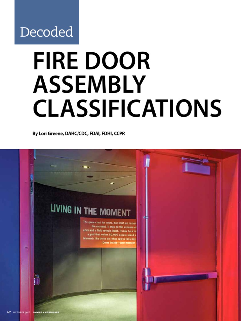Decoded Fire Door Assembly Classifications Lori Greene Oct2017 | PDF ...