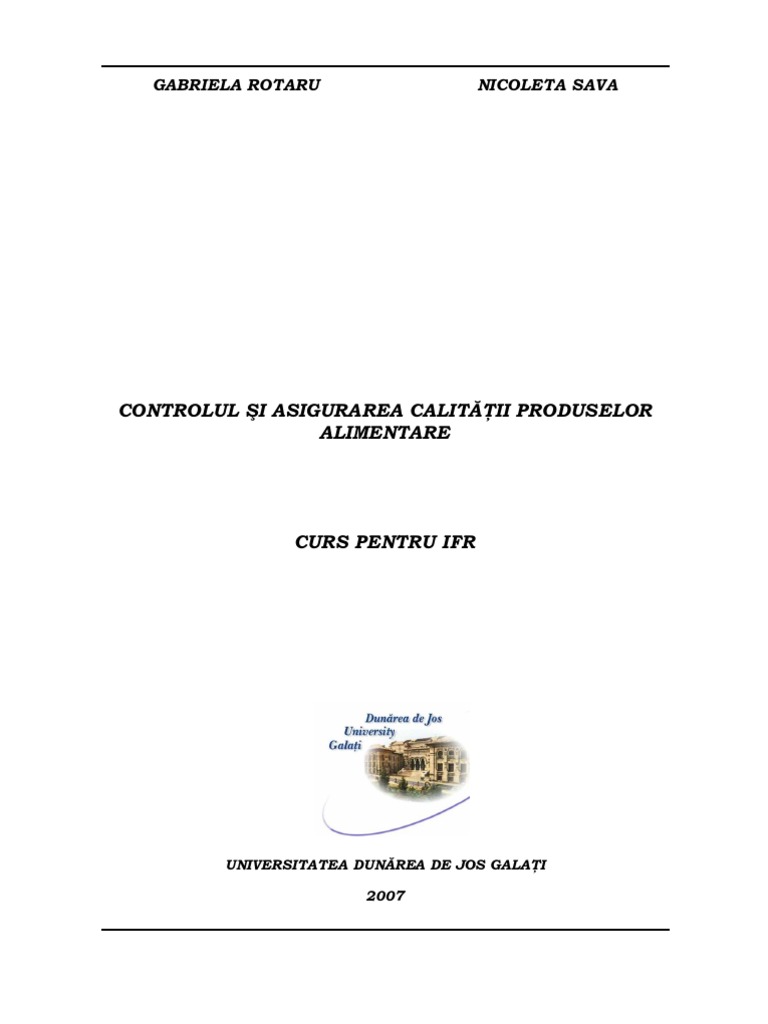 HACCPcurs - Controlul Si Asigurarea Calitatii Alimentelor | PDF