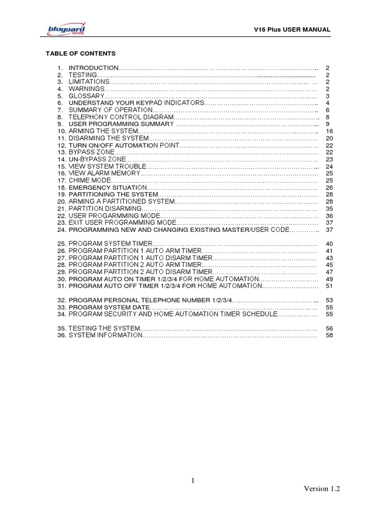 V16 Plus User Manual V1.2 1 | PDF | Security Alarm | Computing