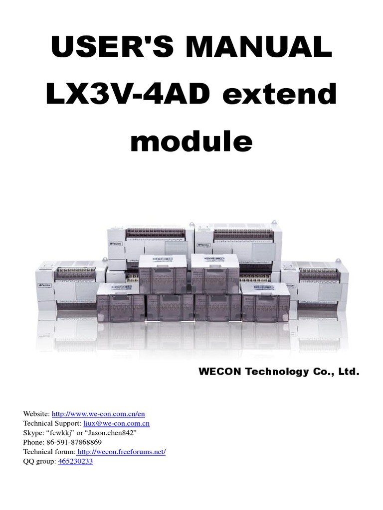 User'S Manual LX3V-4AD Extend: WECON Technology Co., LTD | PDF | Power Supply | Analog To ...