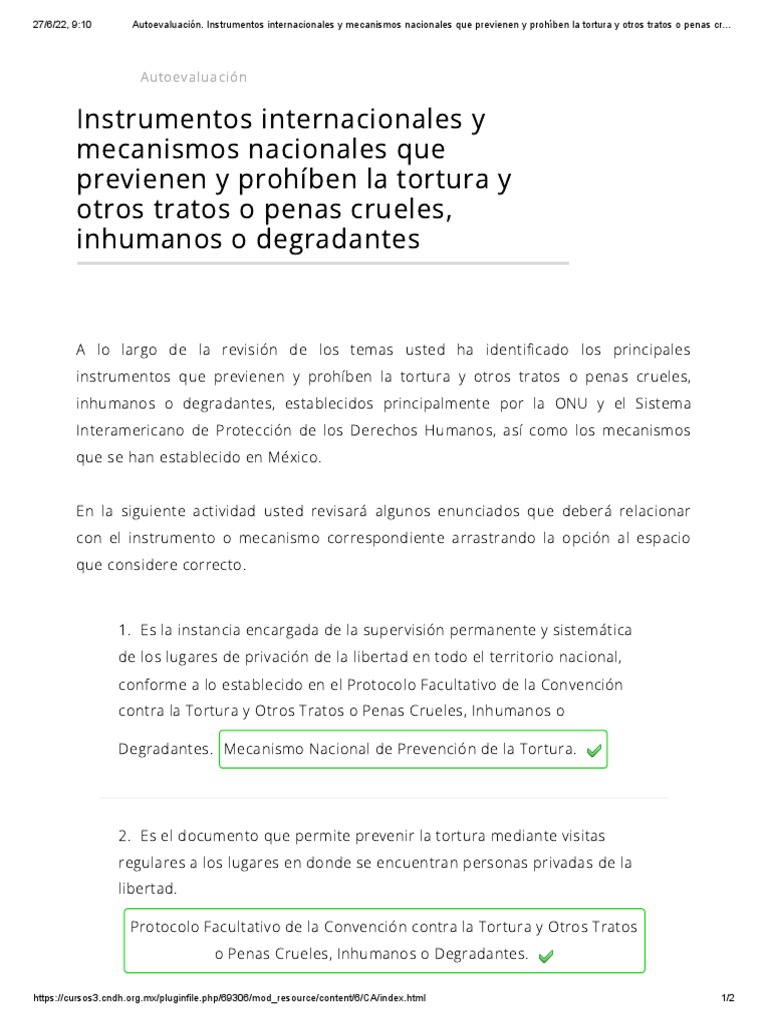 Prevención De La Tortura Y Derechos Humanos Pdf Tortura Convenio