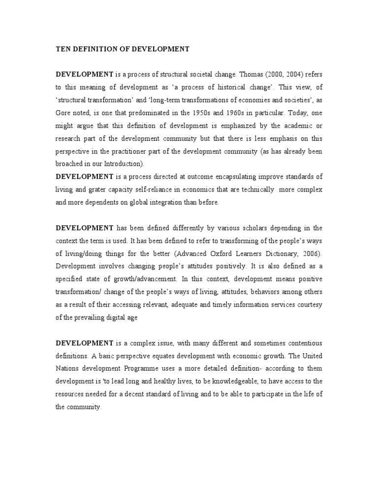 What Is Development | PDF | Society | Economic Growth