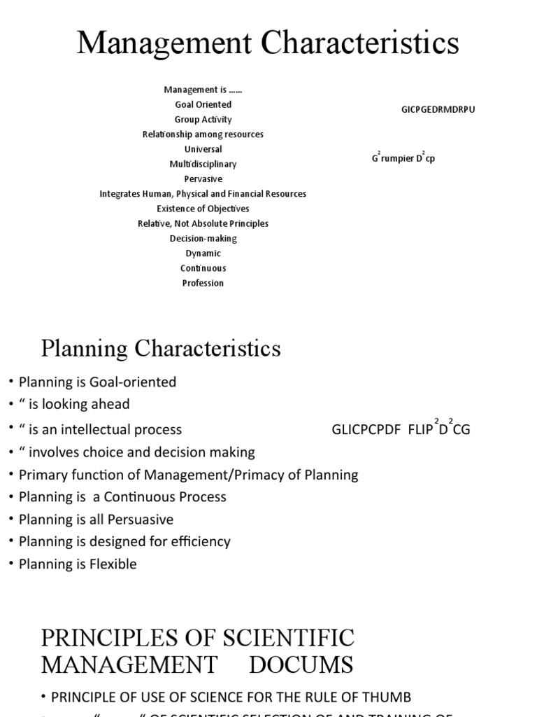 Management Characteristics | PDF | Career & Growth | Business
