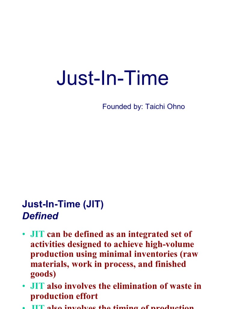 Just in Time | Operations Management | Inventory