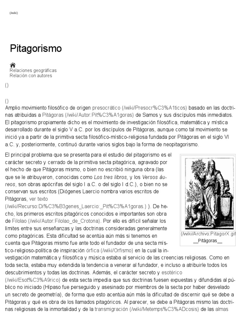 Pitagorismo - Encyclopaedia Herder | PDF | Pitágoras | Filosofía griega ...