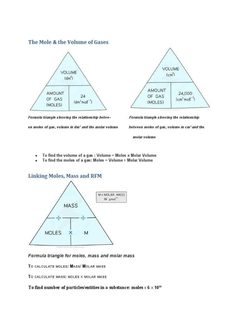 Volume Formula Chemistry